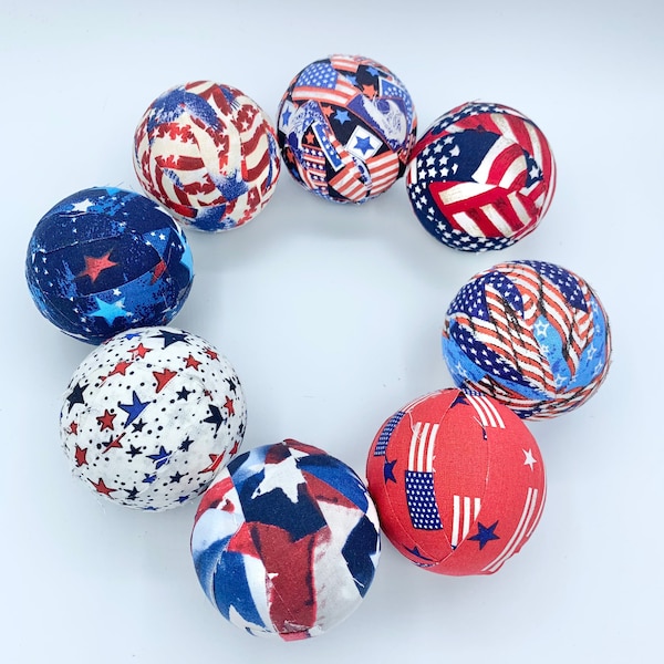 Patriotic Rag Balls - Etsy