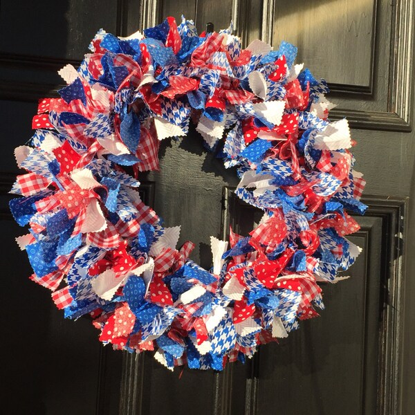 Patriotic Rag Wreath - Etsy