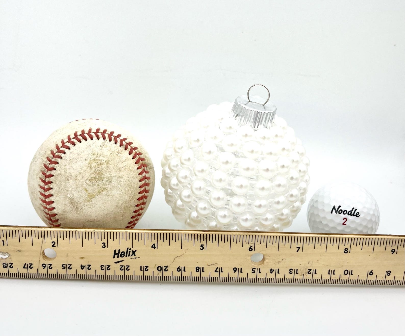 Large 3.5" Pearl Christmas Ornament Half Back Pearls Elegant Glam ...