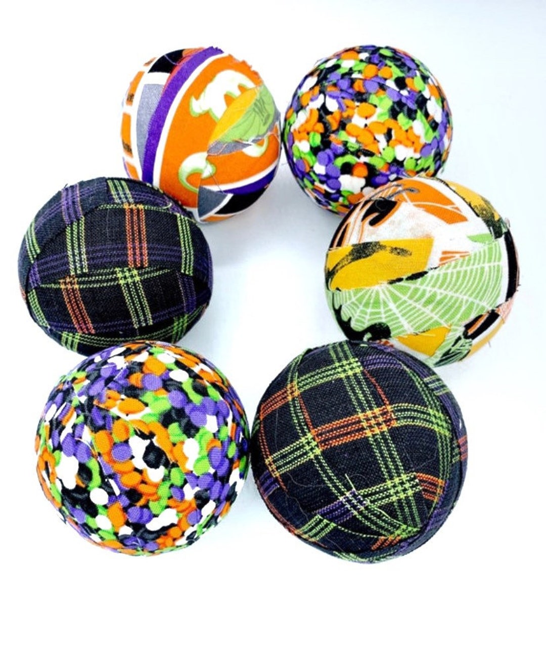 Halloween in Color Fabric Wrapped Balls Green Black Orange - Etsy