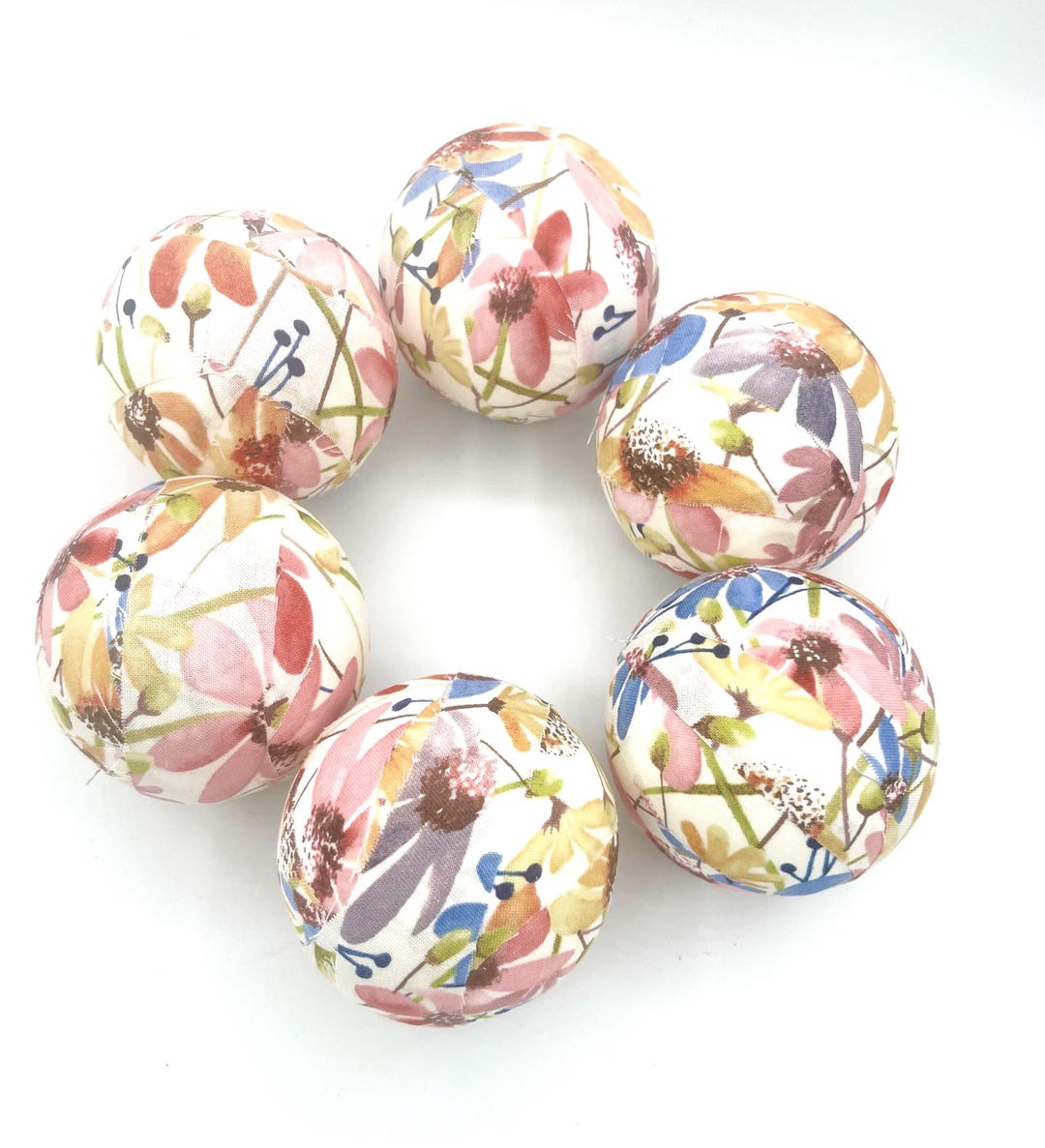 Coneflowers Spring Summer Fabric Wrapped Balls- Bowl Filler Orb Set, 6 ...