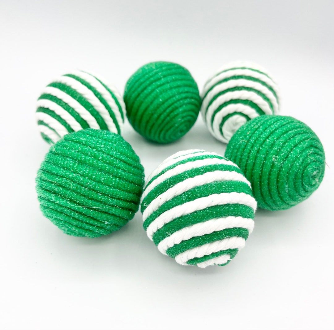St. Patrick’s Day Green White Rope Balls, Set of 6, Bowl Filler, Home ...