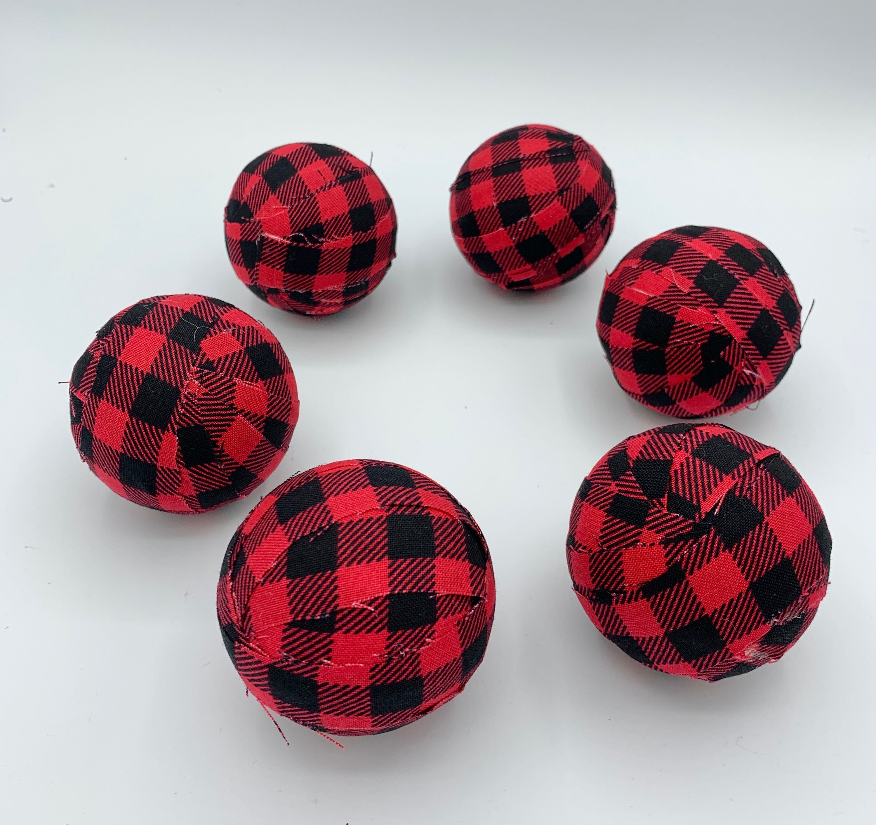Red and Black Buffalo Check Plaid Fabric Wrapped Balls Bowl | Etsy