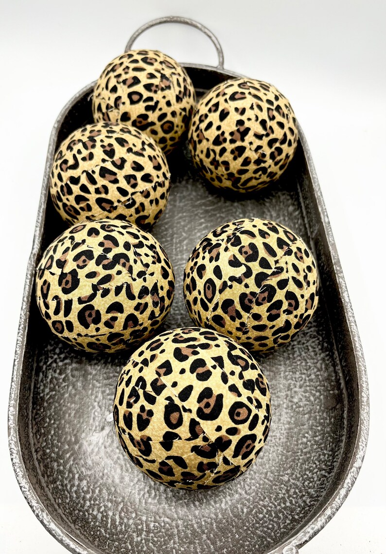 Leopard Print Fabric Wrapped Balls Bowl Filler Set - Etsy