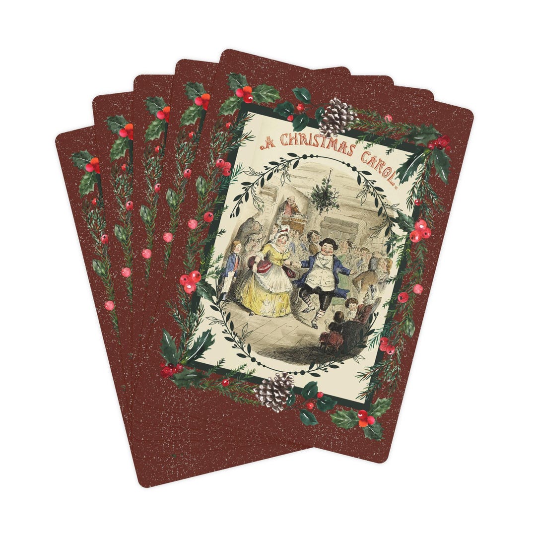 Poker/playing Cards A Christmas Carol, 1st Edition Illustration Vintage ...