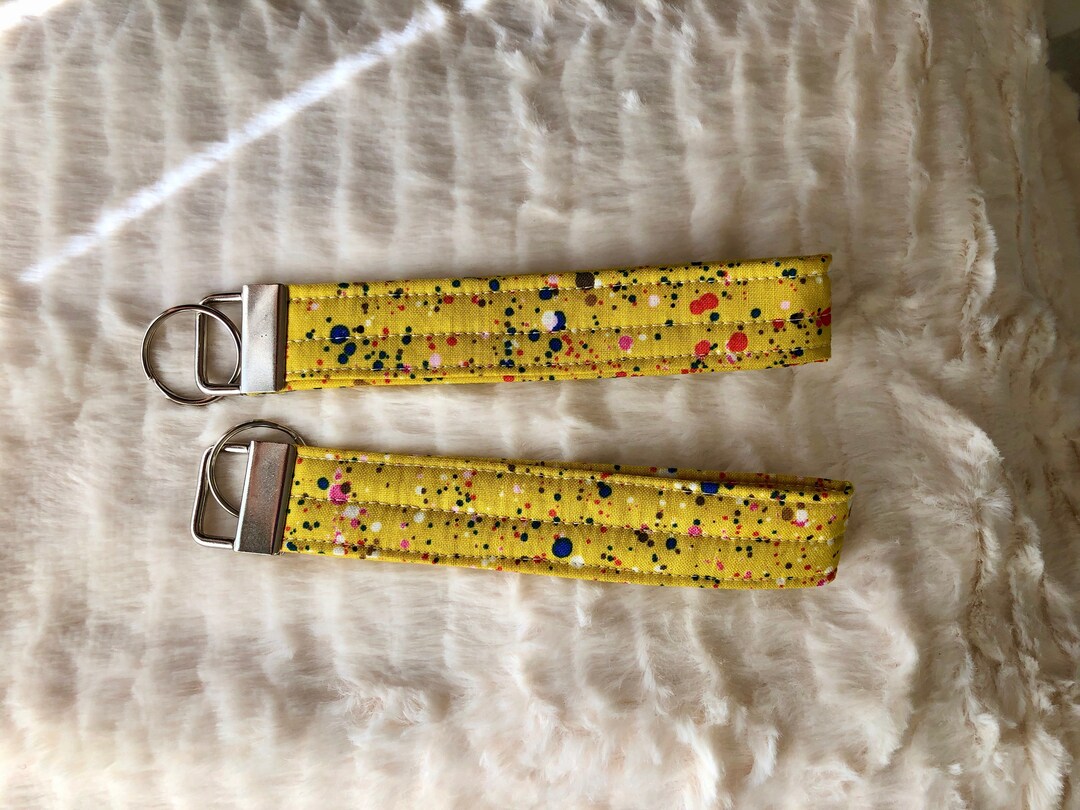 Yellow Paint Splatter Key Fob Wristlet Wristlet Keychain - Etsy