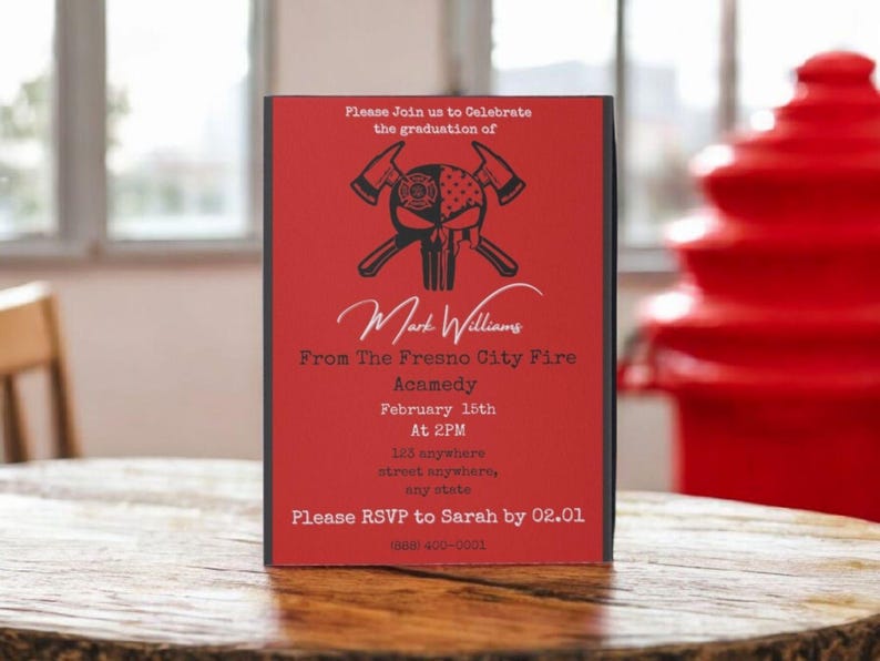 Firefighter Graduation Invitation - Etsy