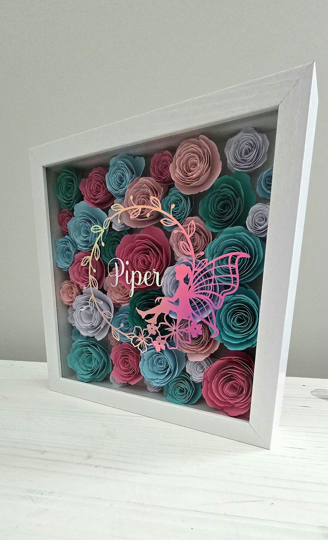 Back to School Paper Flower Shadow Box. Perfect for Teachers, Dorms ...