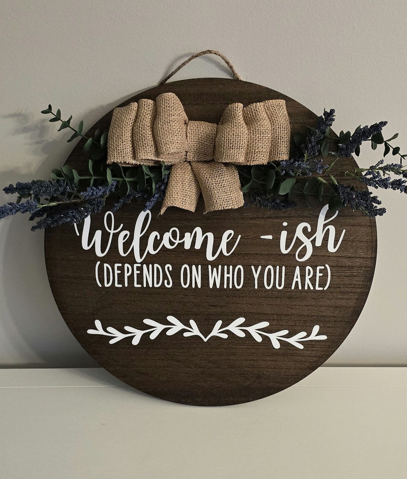 Rustic Welcomeish Wooden Door Hanger Handmade Farmhouse Decor - Etsy