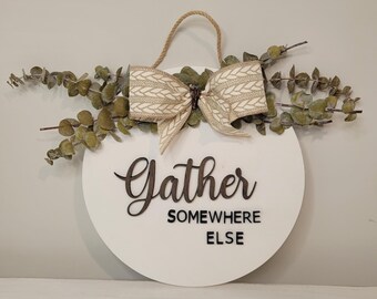 Welcome Door Hanger, Welcome Wood Circle Sign, Thanksgiving Door Hanger ...