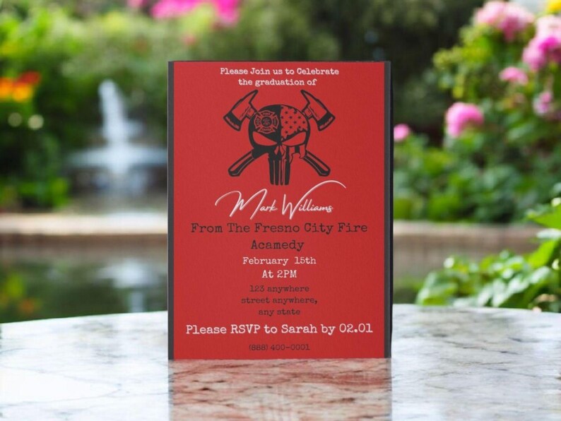 Firefighter Graduation Invitation - Etsy