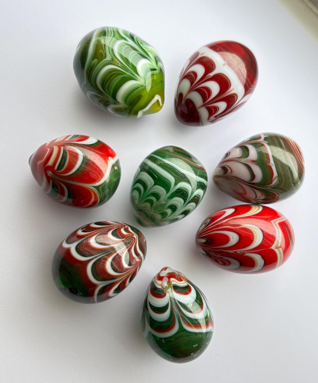 Vintage Beautiful Hand Blown Egg Oval Shaped Swirl Cloud Milk Glass ...