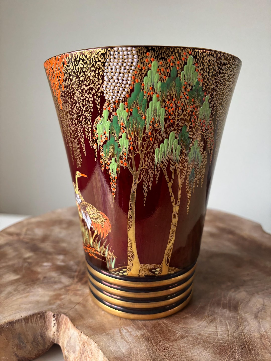 Rare Antique Carlton Ware England, Red Rouge Royale Lustre, Stork ...