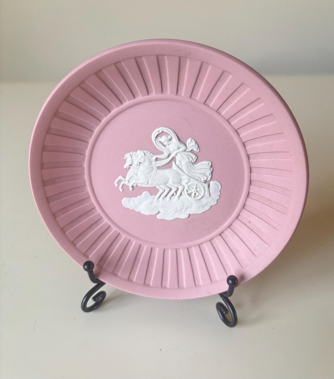 Vintage Rare 12cm Wedgwood Pink Jasperware Round Pin / Trinket Dish ...