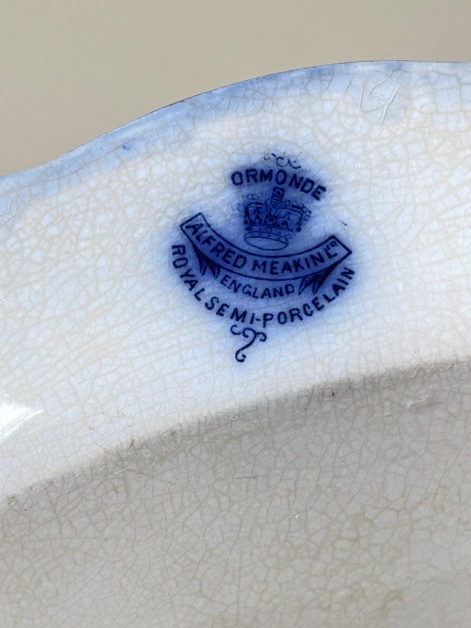 Very Rare C1891 Antique Alfred Meakin ‘ormonde’ Flow Blue 11 Inch ...
