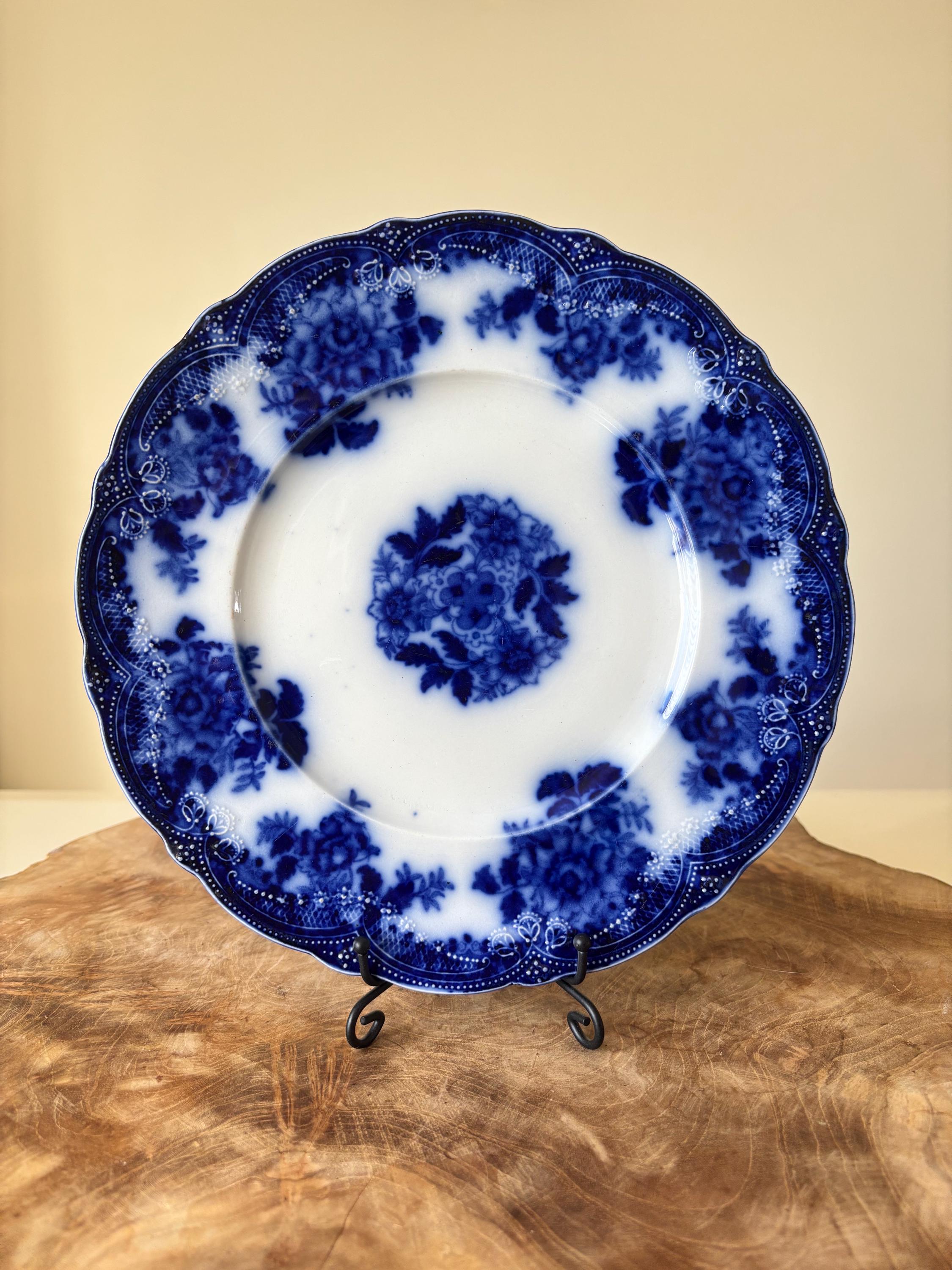 Rare C1891 Antique FWW - F W Winkle Flow Blue “waldorf” Pattern Semi ...