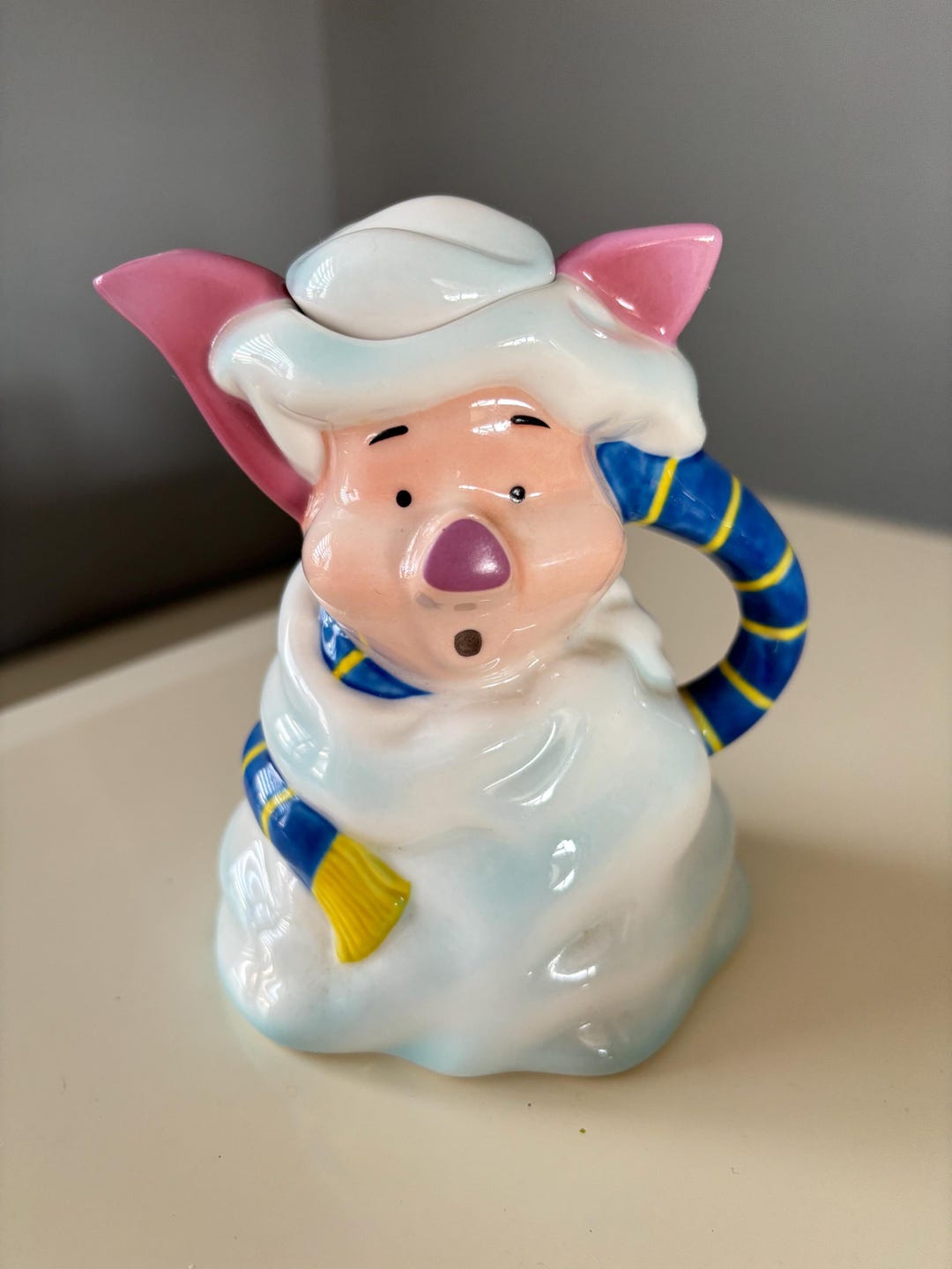 Rare Vintage Walt Disney, Piglet Winter Head (small) the Disney ...