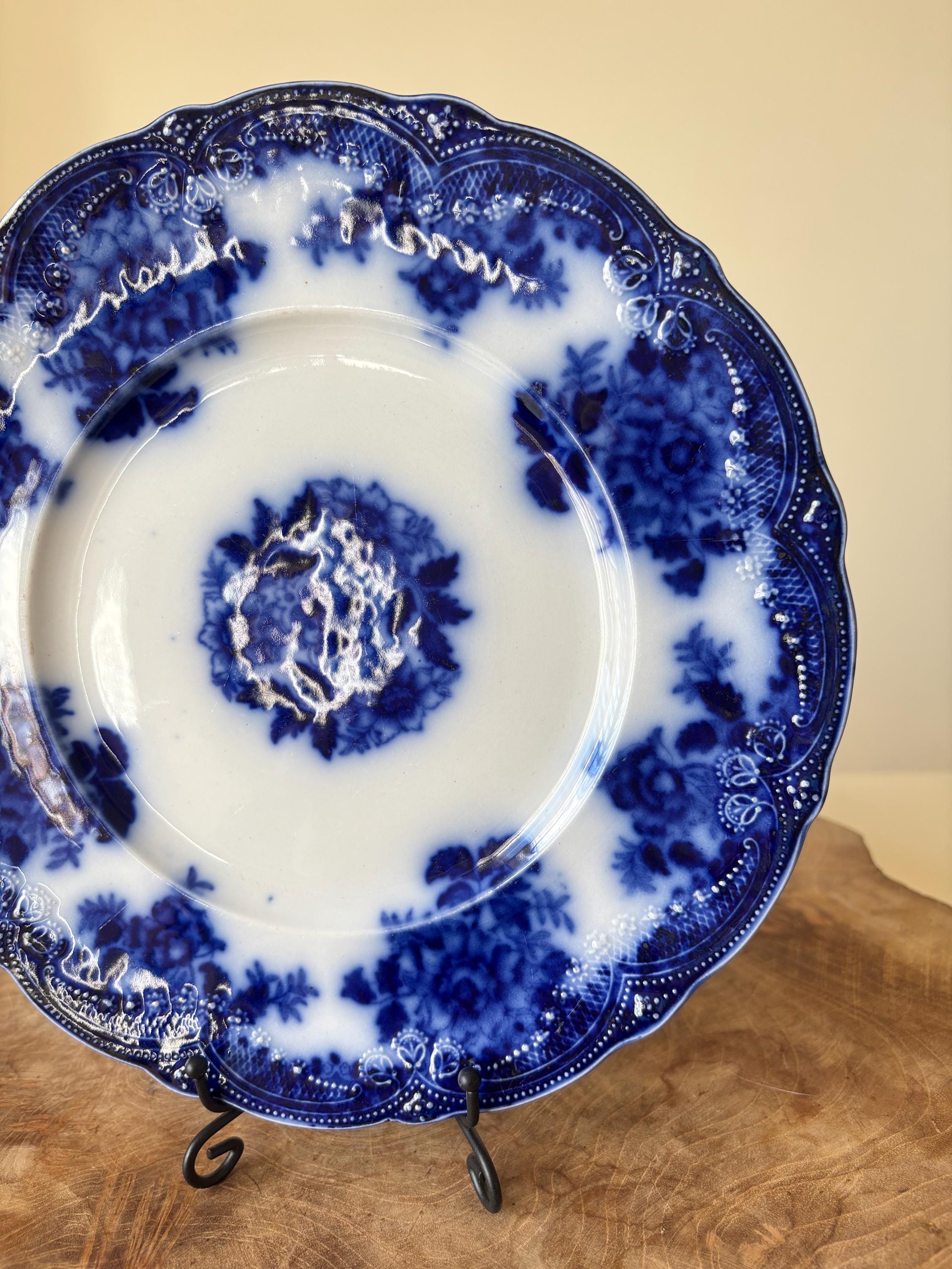 Rare C1891 Antique FWW - F W Winkle Flow Blue “waldorf” Pattern Semi ...