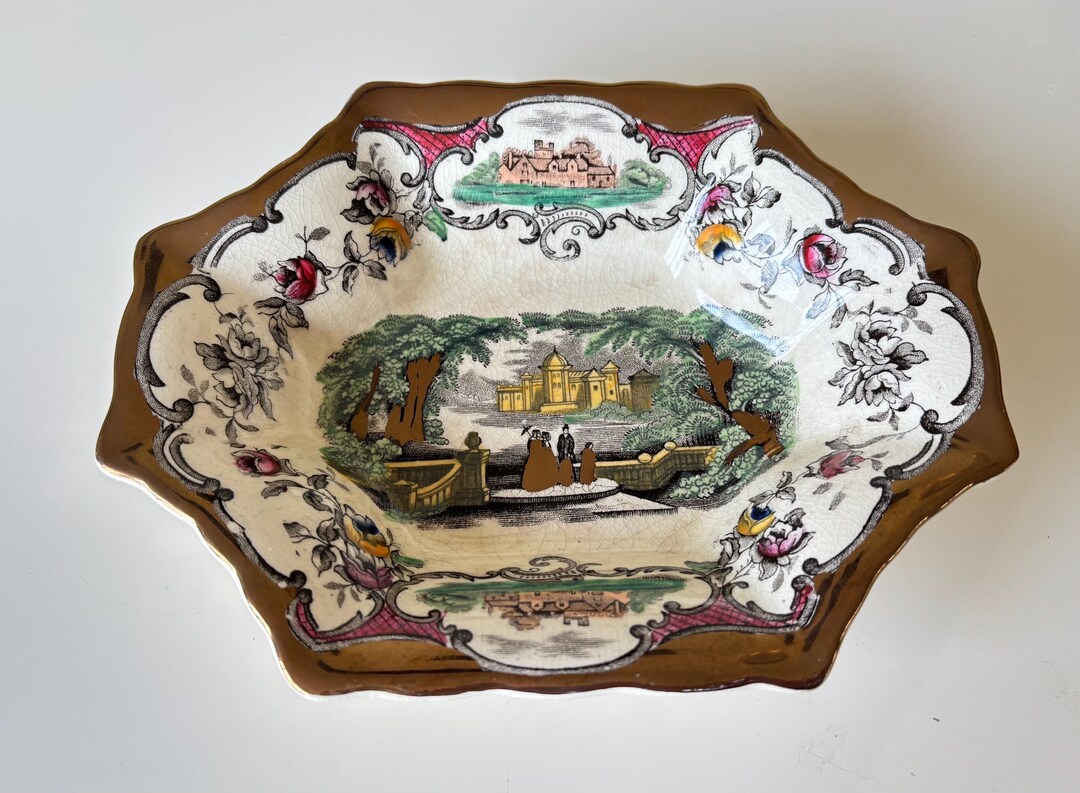 Antique 1932 Masons Patent Ironstone China ’leeds’ Pattern Nut Dish ...
