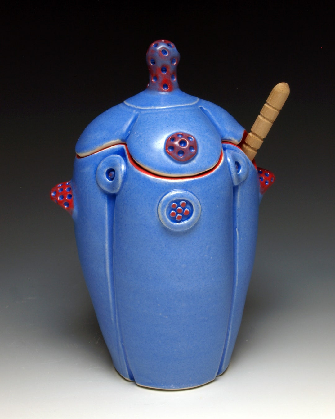 Ceramic Honey Pot With Wooden Honey Dipper and Rattle Lid - Etsy