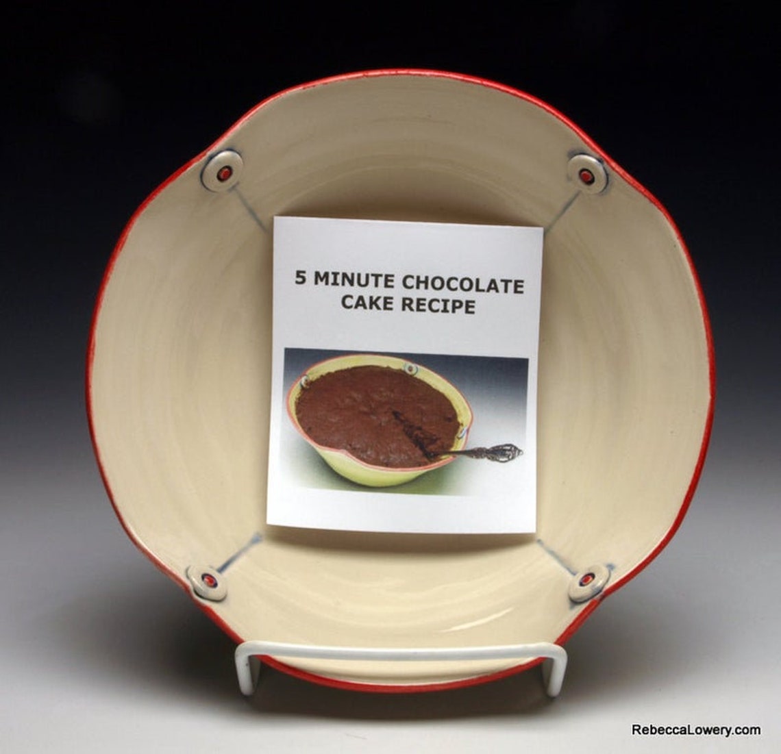 Microwave Ceramic Cake Bowl, With 5 Minute Chocolate Cake Recipe - Etsy