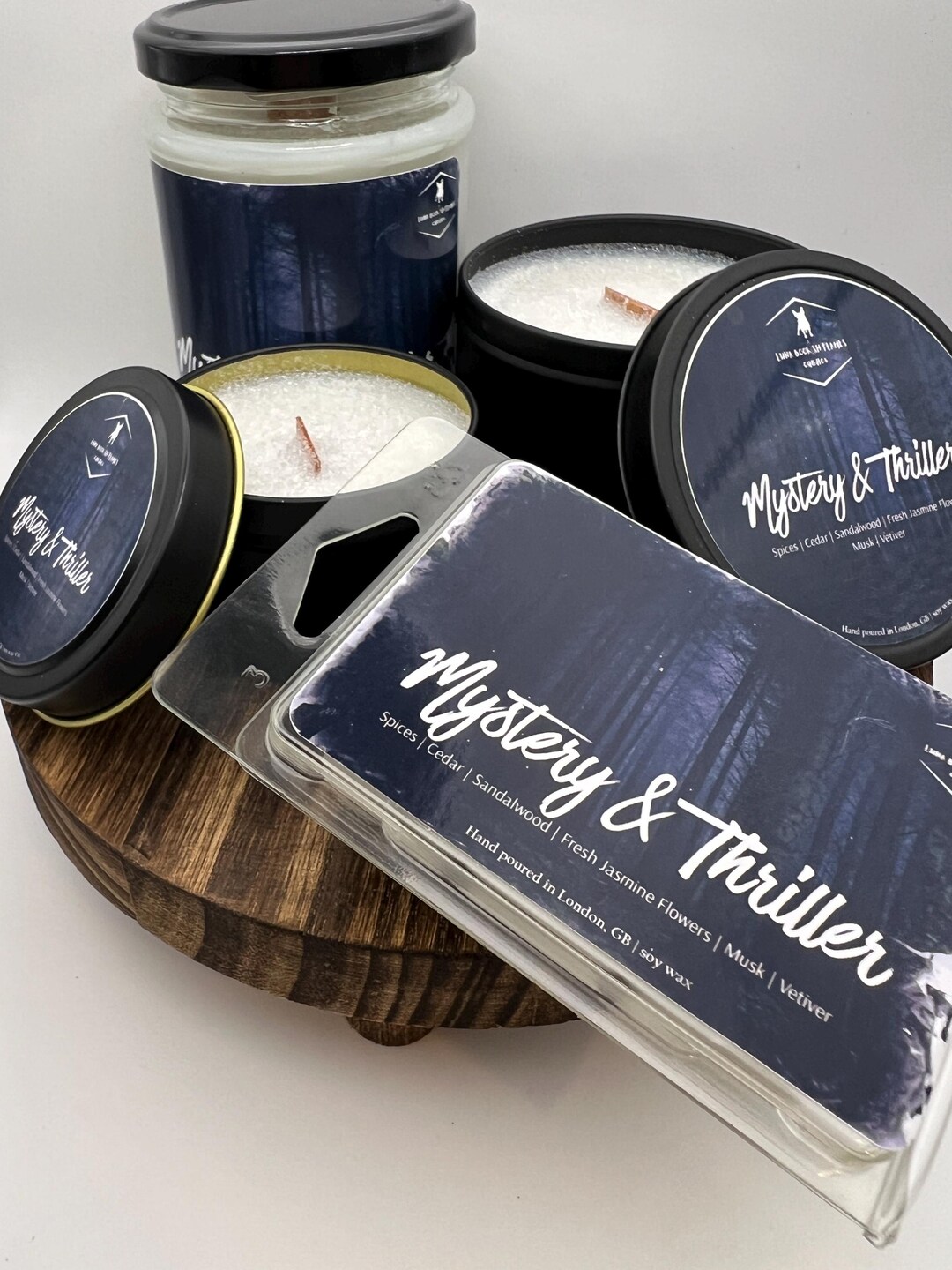 Mystery and Thriller Bookish Candle Bookish & Literary Inspired Wood ...