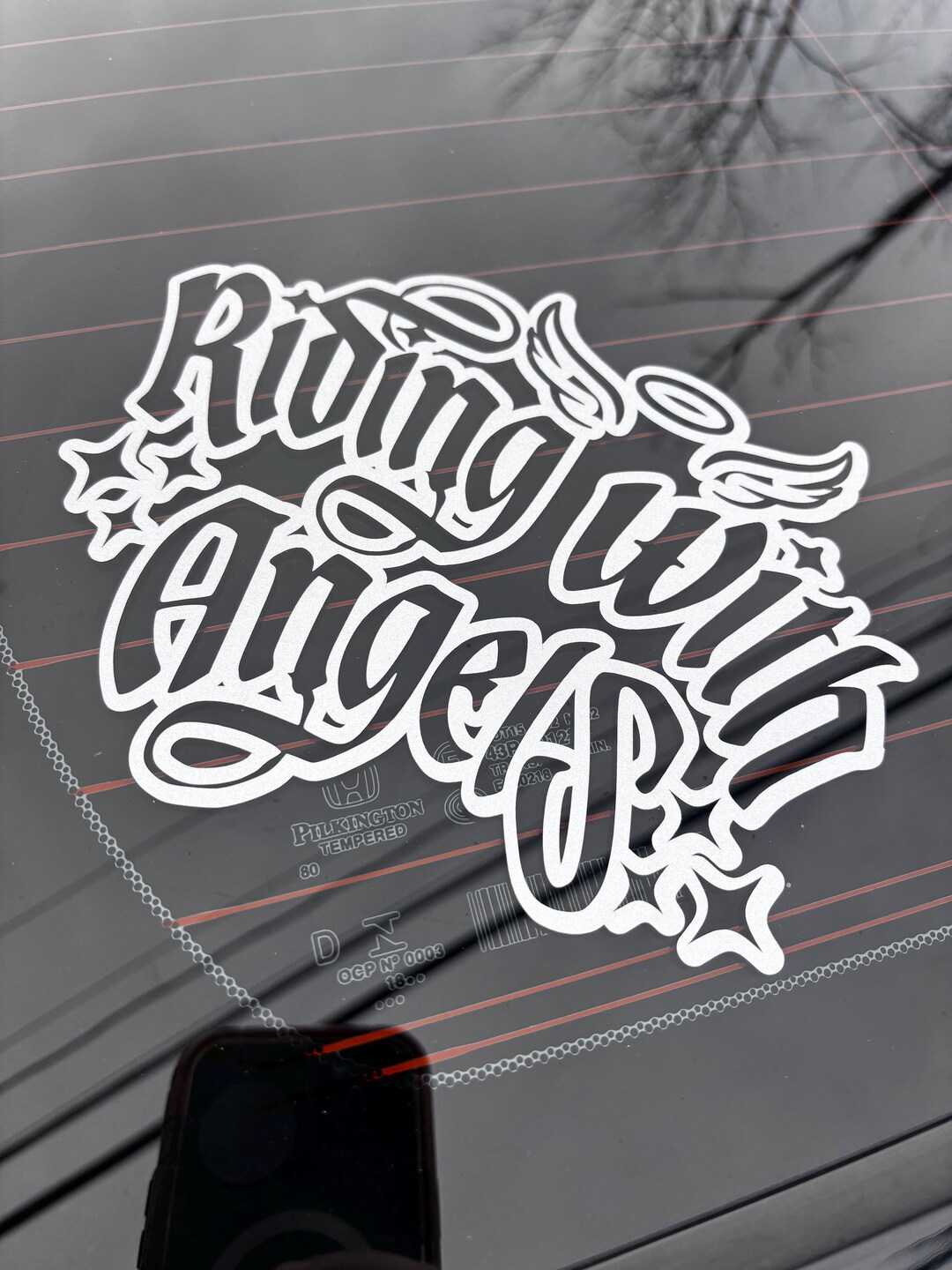 Riding With Angels Corner Car Decal - Etsy