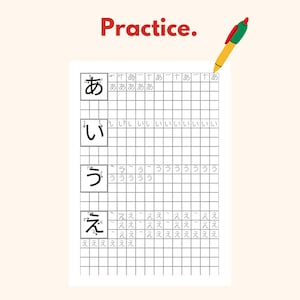 Learn Japanese Hiragana Practice Worksheets Japanese Alphabet Japanese ...