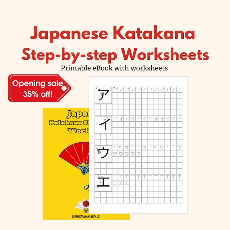 Learn Katakana Fast Worksheets, Japanese Alphabet Practice (digital ...