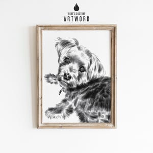 CUSTOM Dog Sketch From Photo - Animal Memorial Gift - Personalized Pet ...