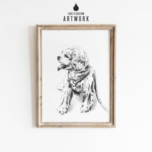 CUSTOM Dog Sketch From Photo - Animal Memorial Gift - Personalized Pet ...