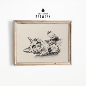 Custom Pet Cat Drawing From Photo - Personalised Cute Pet Portrait ...