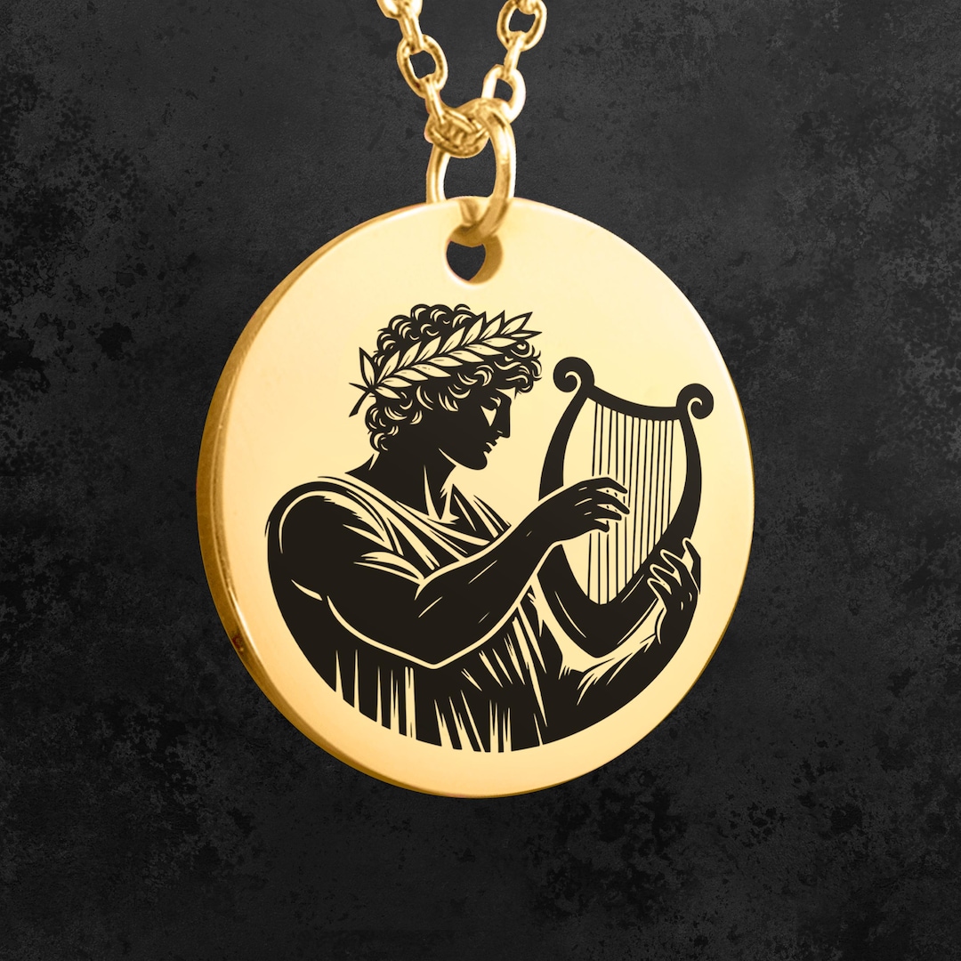 Apollo Necklace, Apollo Greek God Pendant, Greek Mythology Charm ...