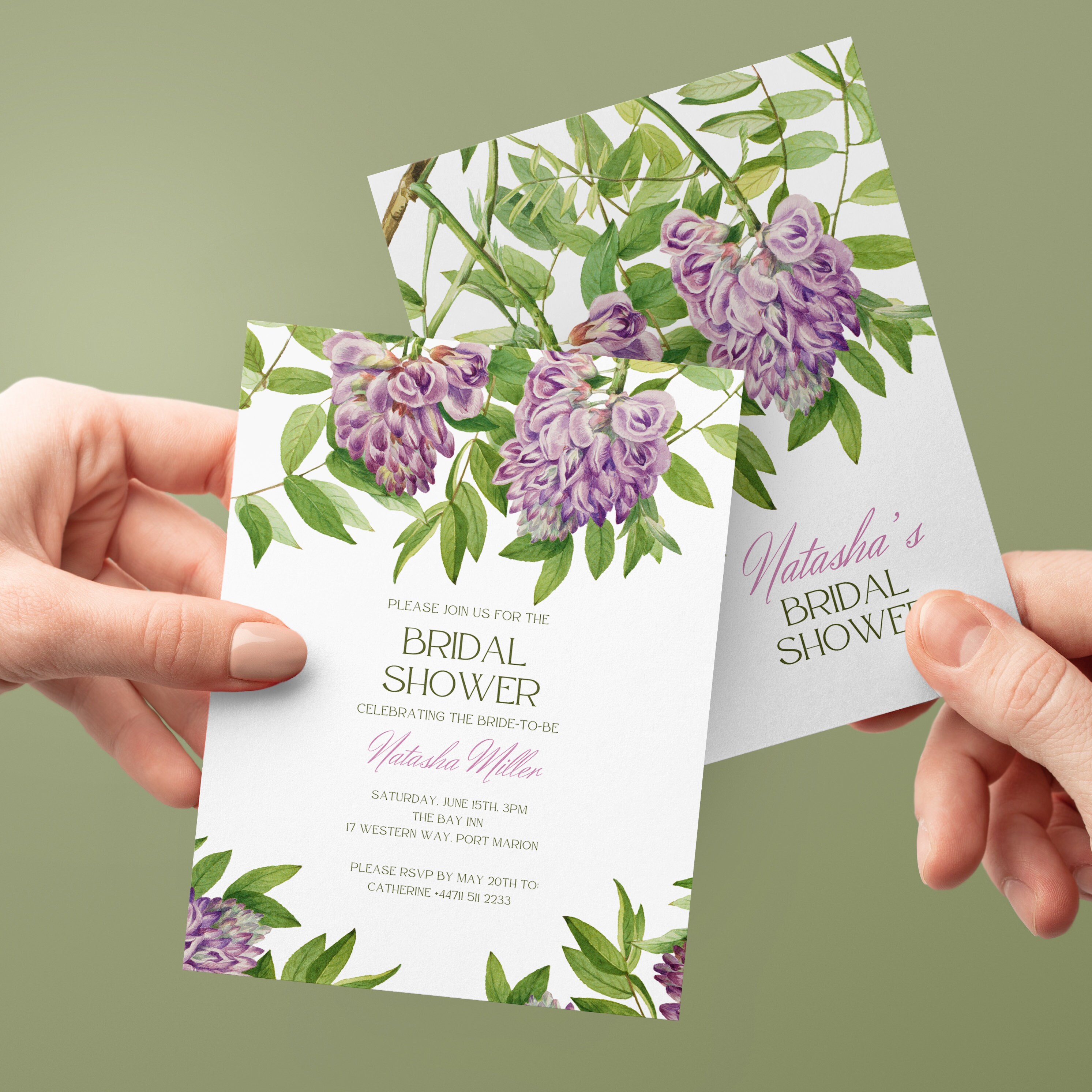 Hamptons Style Bridal Shower Invitation, Floral Wisteria Invite ...
