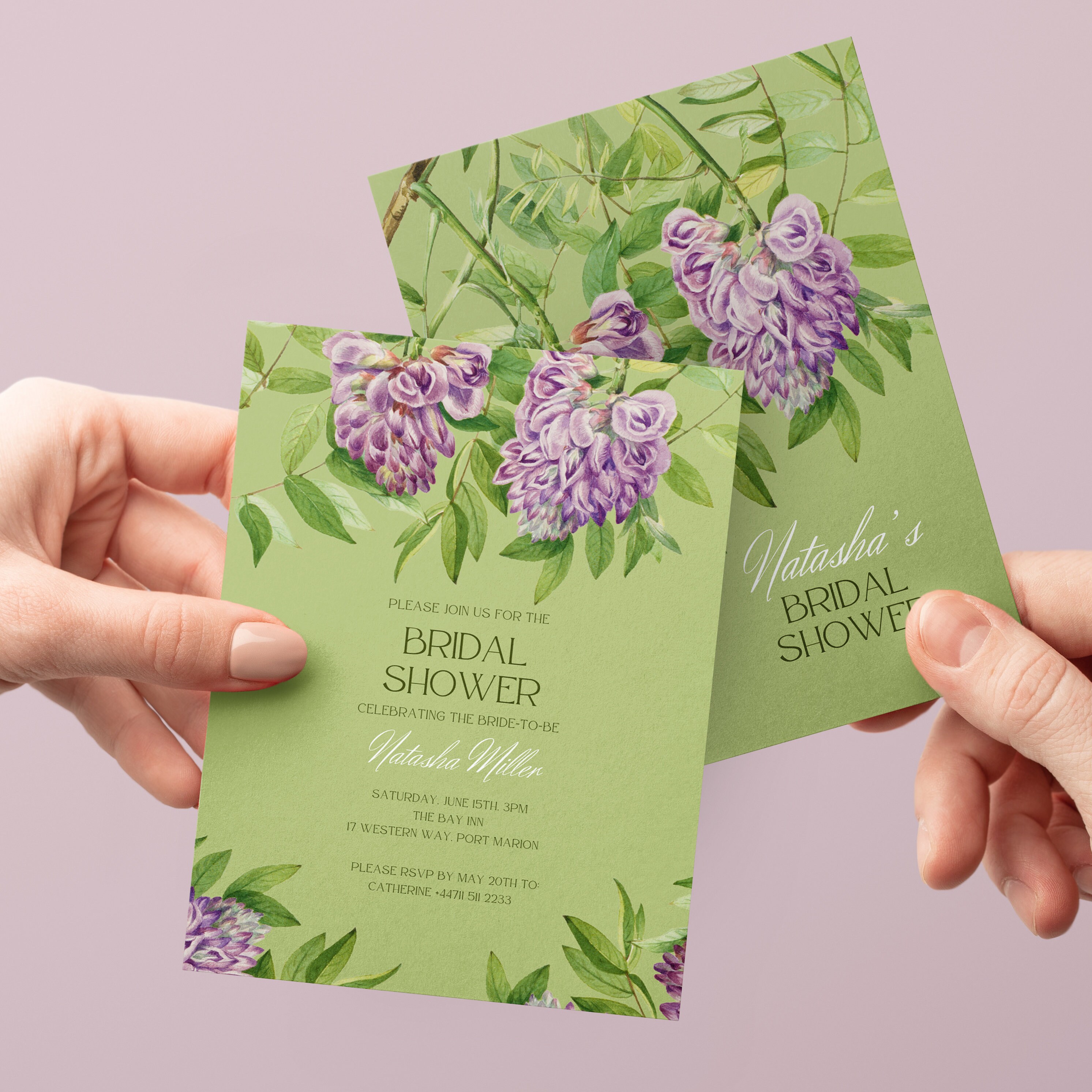 Hamptons Style Bridal Shower Invitation, Floral Wisteria Invite ...