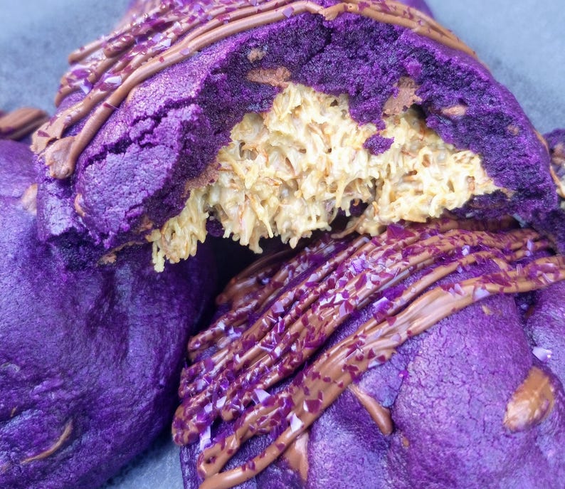 Ube Milk Chocolate Chip Dubai Cookie Recipe | Viral Dubai Bakery-style ...