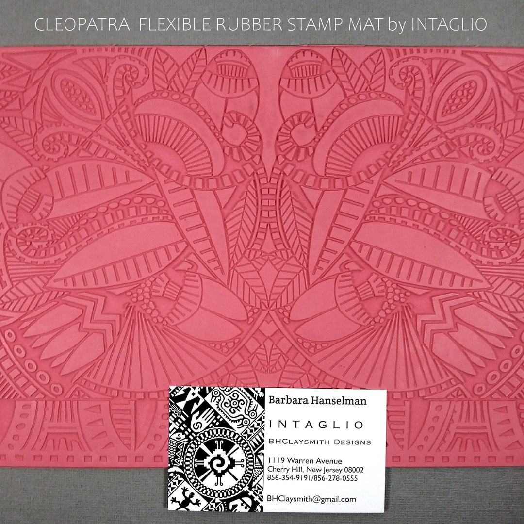 Cleopatra Rubber Stamp: Intaglio Hand-drawn Pattern (7x9 Unmounted ...