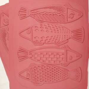 The FOUR FISHES Intaglio RUBBERSTAMP 7 X 9 - Etsy