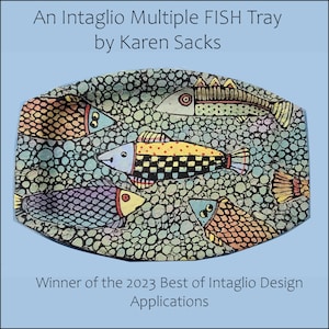 The FOUR FISHES Intaglio RUBBERSTAMP 7 X 9 Unmounted Rubber Stamping ...