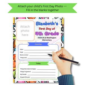 Editable Back-to-school First Last Day of Grade School Interview ...