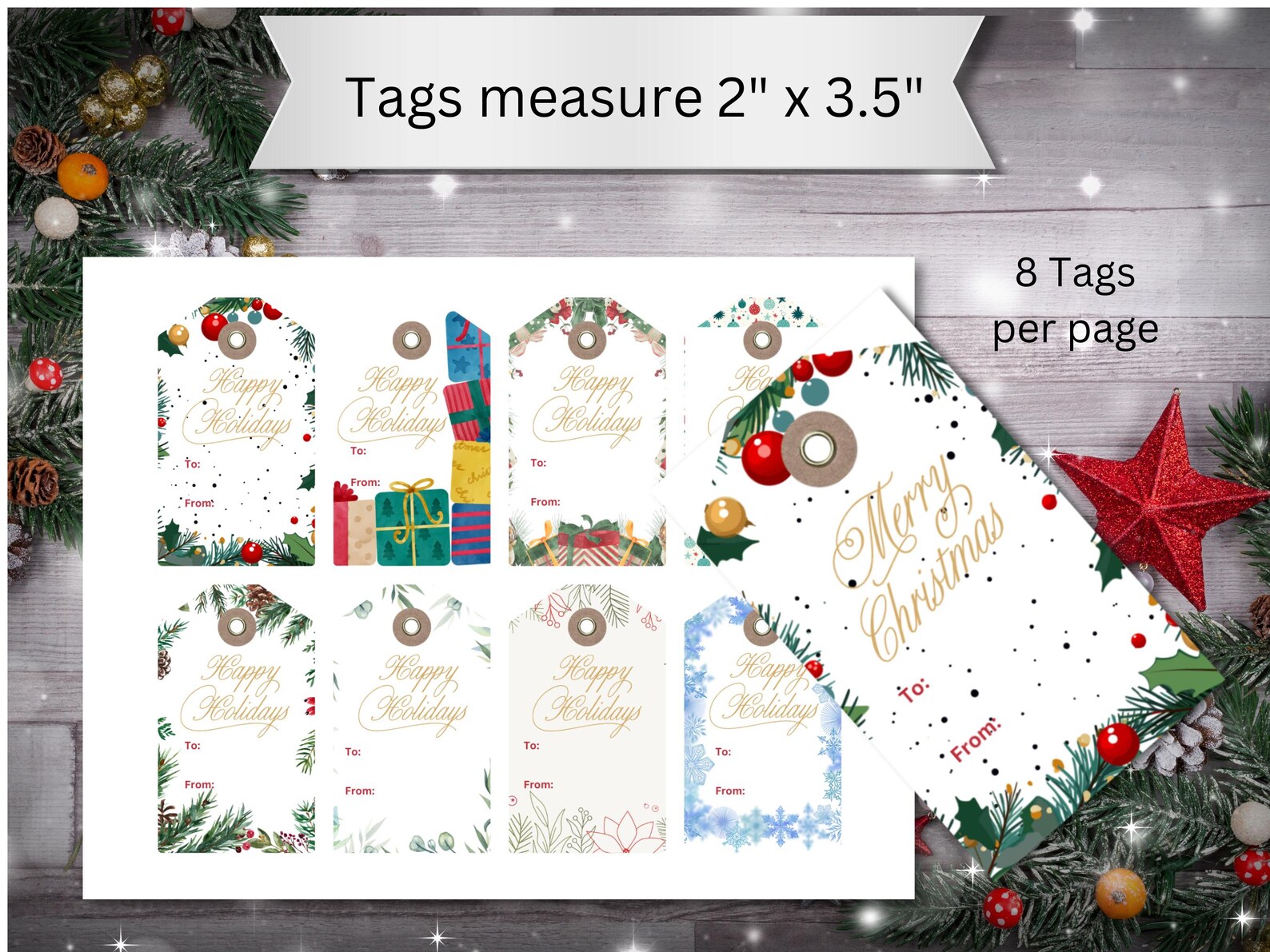 Printable Christmas and Holiday Gift Tags. Simply Print, Cut Out, and ...
