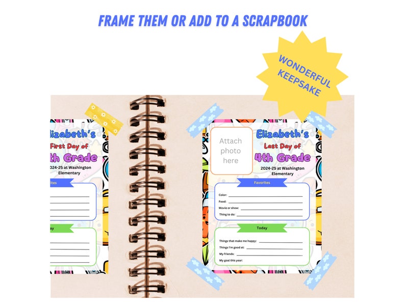 Editable Back-to-school First Last Day of Grade School Interview ...