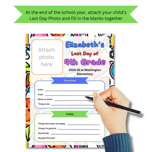 Editable Back-to-school First Last Day of Grade School Interview ...