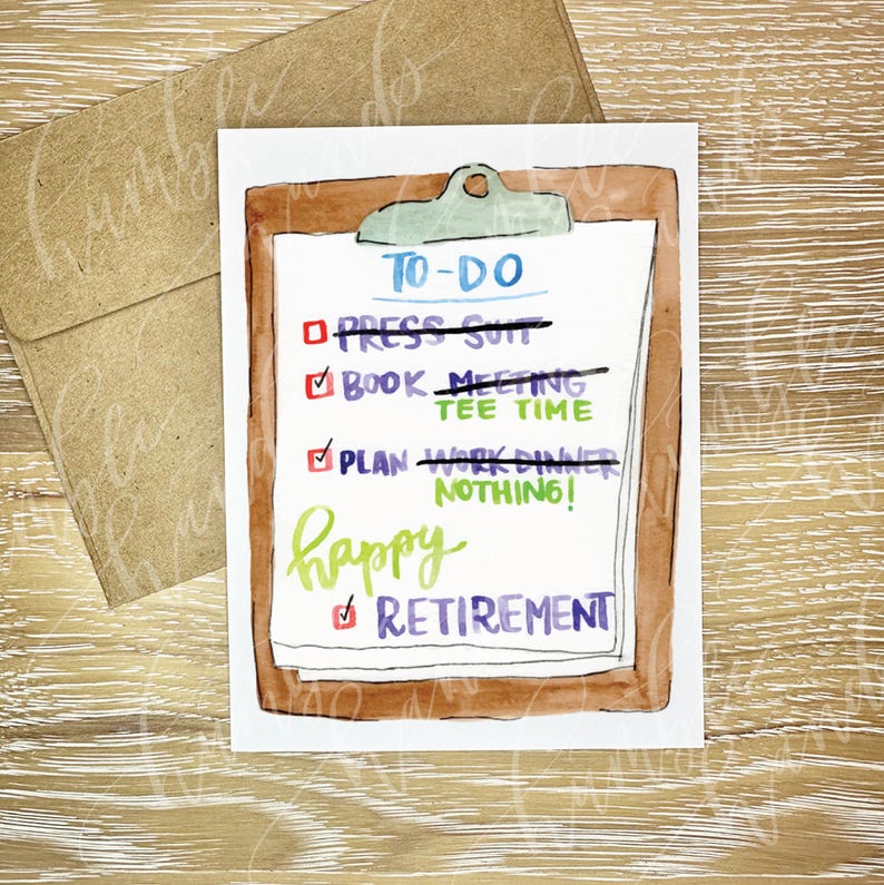 Retirement To-do List • Retirement Card - Etsy
