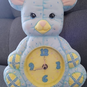 Ceramic Teddy Bear Plush Clock for Baby's Room - Etsy
