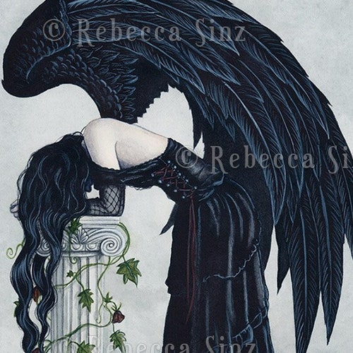 Despair PRINT Angel Gothic Sad Emotion Fantasy Art Column - Etsy