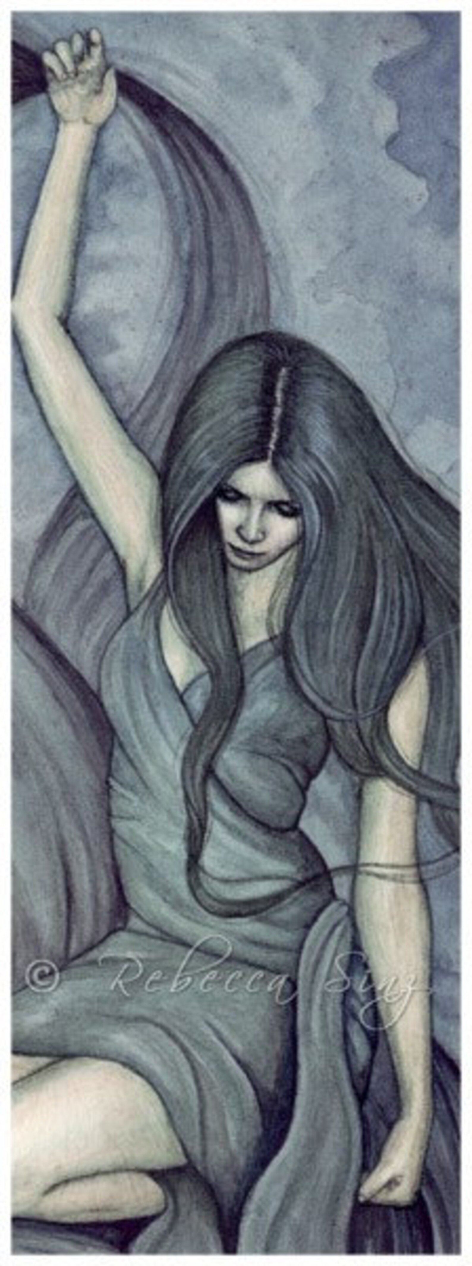 Tornado PRINT Storm Goddess Weather Fantasy Art Nature Green | Etsy