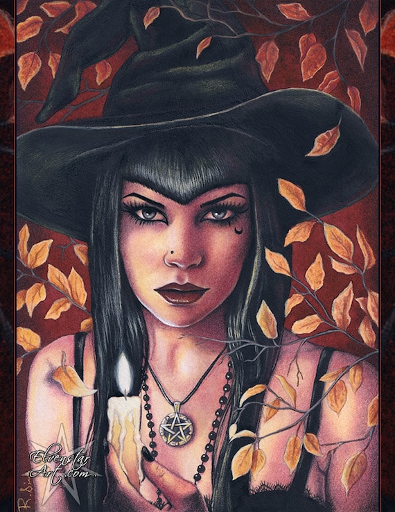 Autumn Magick PRINT Gothic Witch Hat Witchcraft Halloween | Etsy