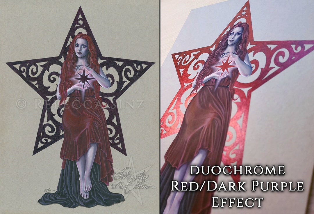 Dark Star ORIGINAL Painting Gothic Fantasy Art Stars Celestial Goddess ...