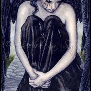 To Bid You Farewell PRINT Gothic Angel Sad Tears Crying Mourning ...